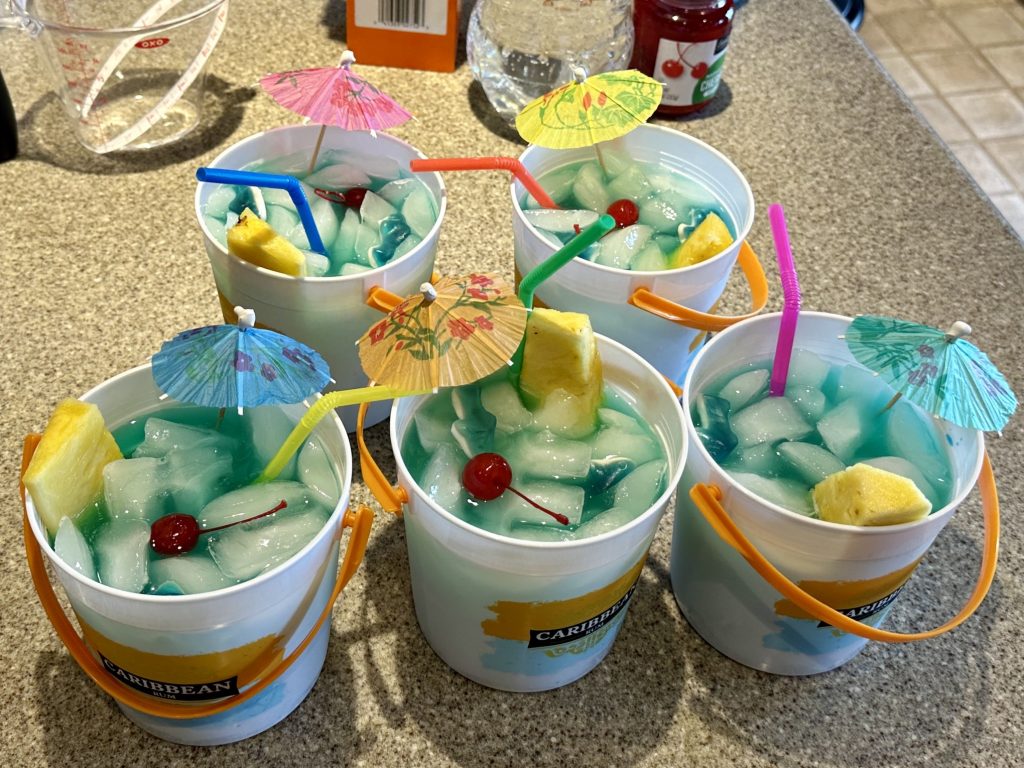 Blue Hawaiian Tropical Bucket Cocktail | Festival Foods Blog